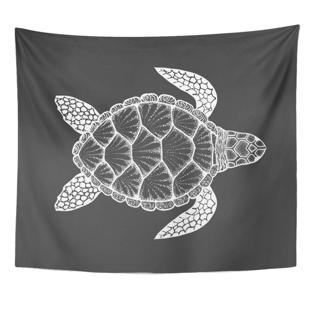 ZEALGNED Sea Turtle in Line Top View for Coloring Wall Art Hanging ...