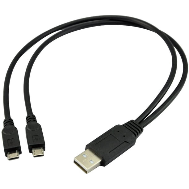 KSCD Dual Micro USB Splitter Charge Cable Power up to Two Micro USB ...
