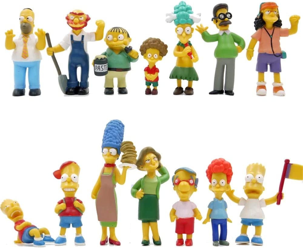 Simpsons Action Figures Toys Cake Toppers Collection Playset 14pcs ...