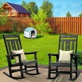 Dextrus Patio Rocking Chair, Weather Resistant Plastic Outdoor Indoor ...