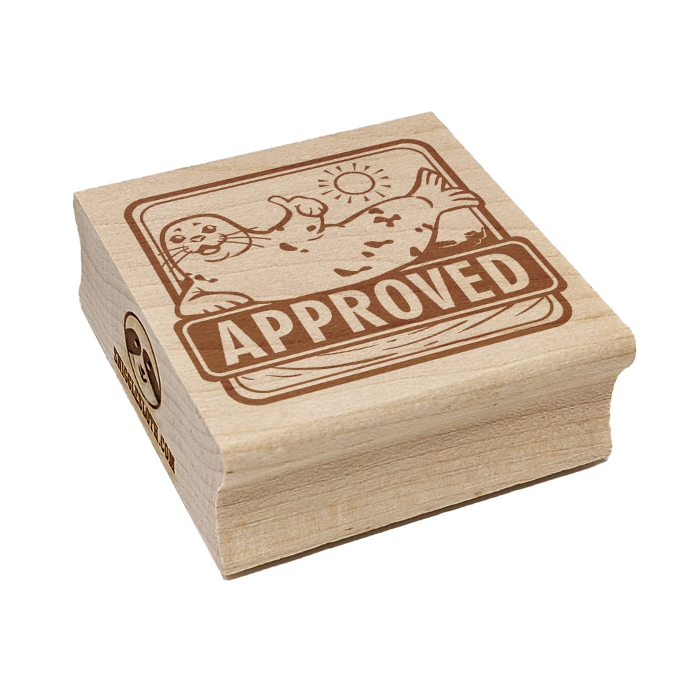 Seal of Approval Approved Recognition Teacher Square Rubber Stamp ...