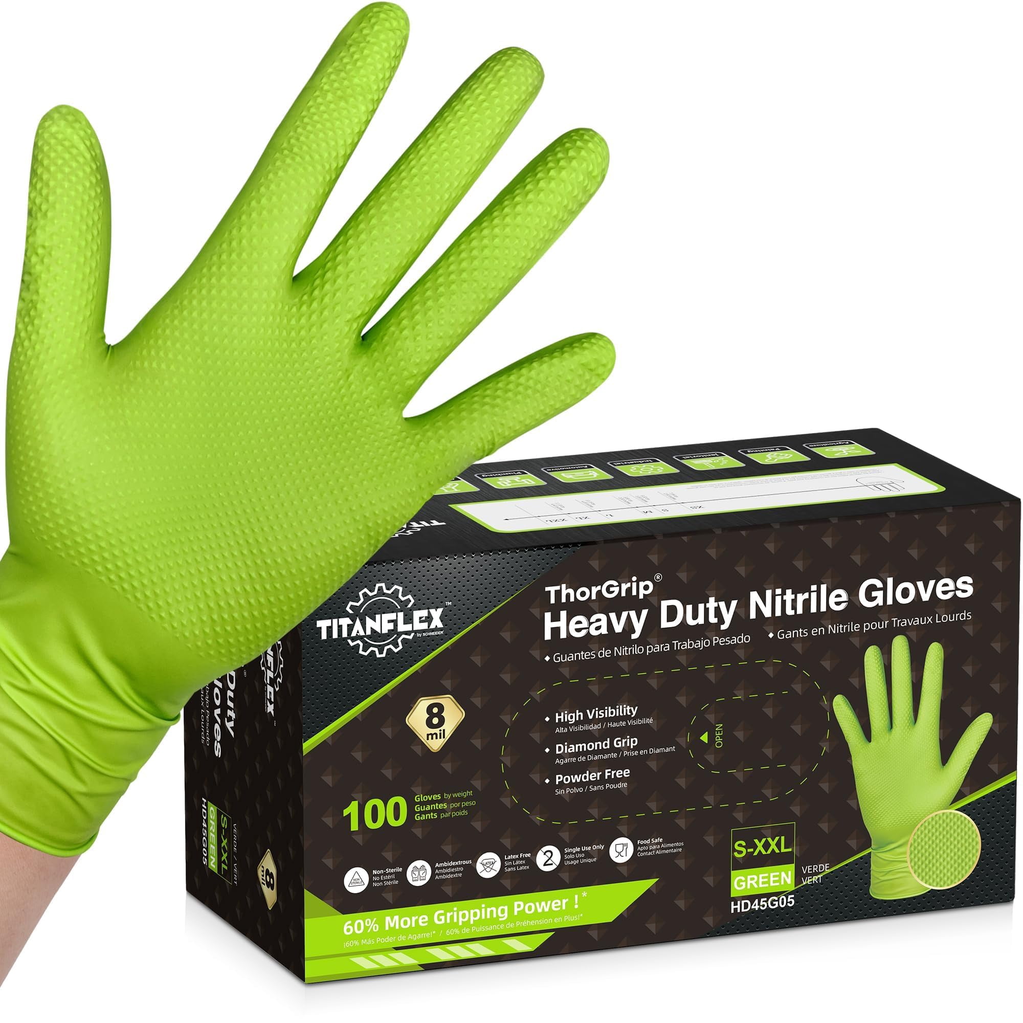 Click here for Titanflex Heavy Duty Green Industrial Nitrile Glov... prices