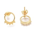 1 Pair 304 Stainless Steel Stud Earrings with Ear Nuts Ring Golden ...