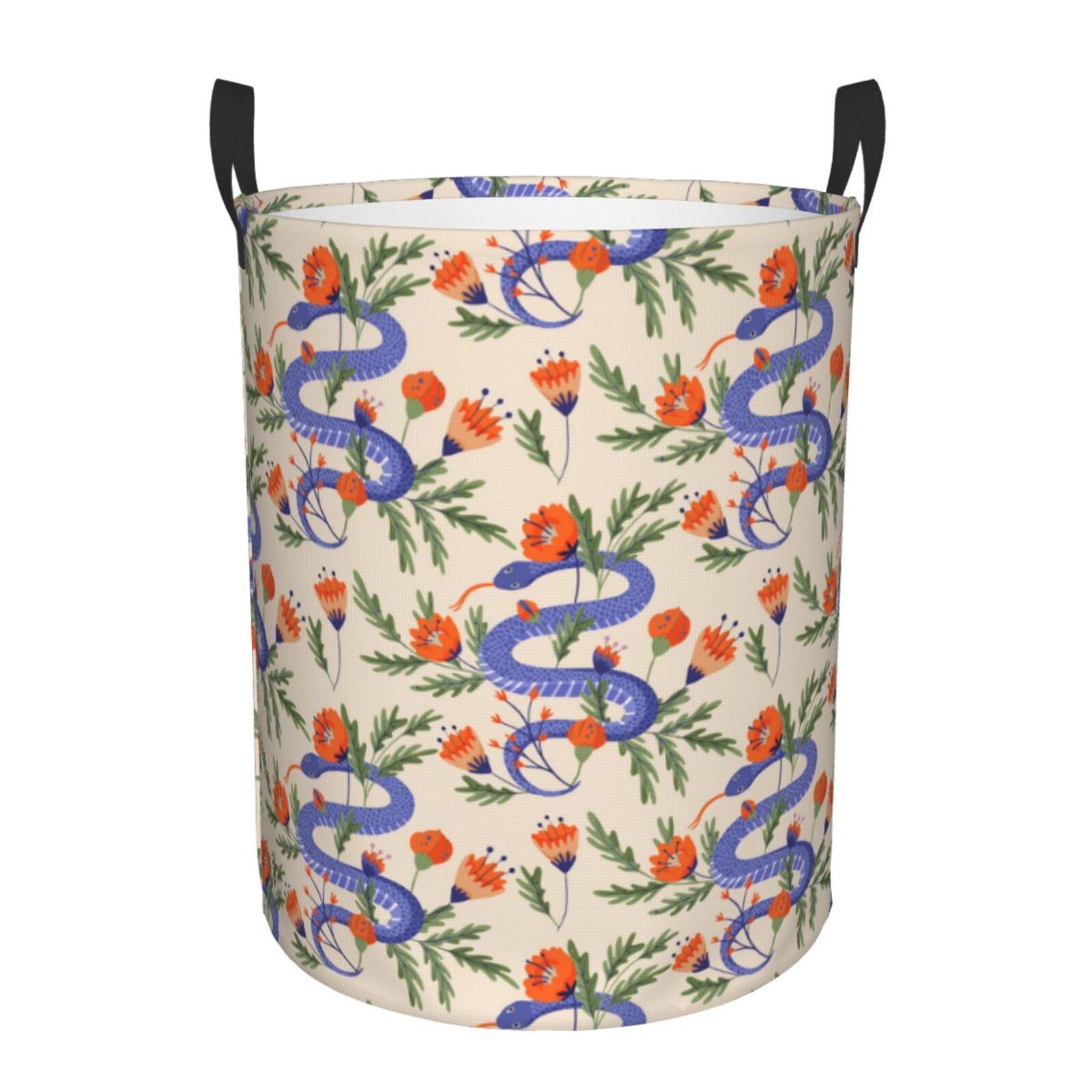 Fotbe Snake Pattern Laundry Basket with Handles, Waterproof Large ...