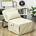 HOMCOM Folding Sofa Bed, Convertible Ottoman Sleeper Chair Bed, Cream ...