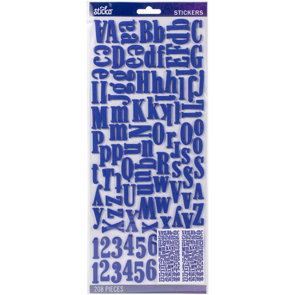 Sticko Alphabet Stickers 208/Pkg-Foam - Blue - Walmart.com - Walmart.com