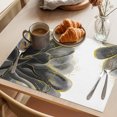 Black Gold Flower Cotton Linen Placemats Set of 12, Gray Gradient ...