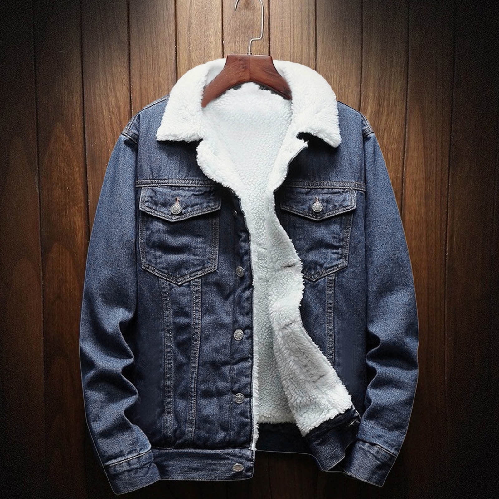 Click here for Aqestyerly Mens Thick Denim Jacket casual And Velv... prices