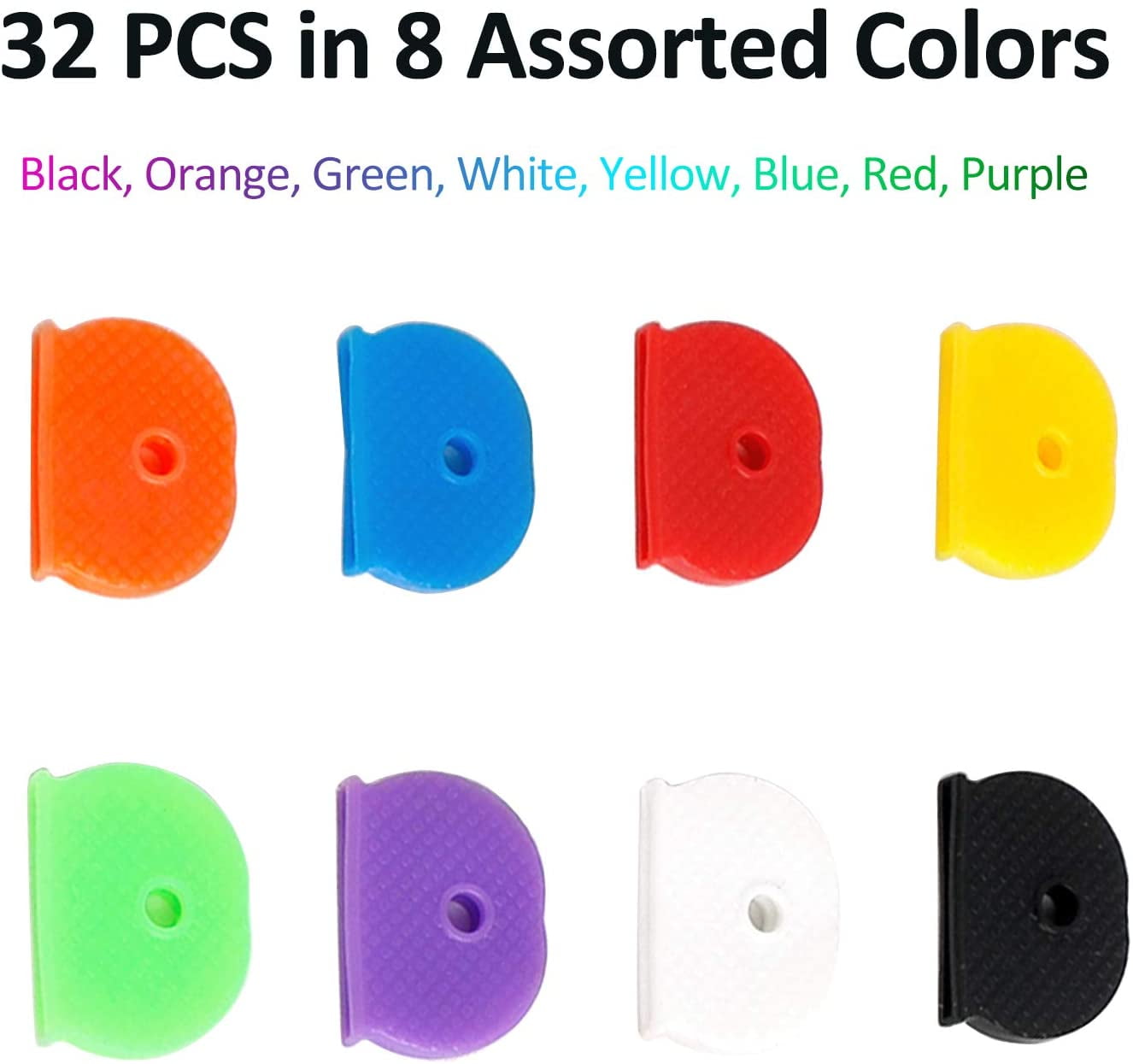 32Pcs Key Caps Covers Tags, Rubber Key Identifiers, Key ID Caps Key ...