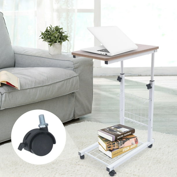 Bedside Sofa Side Table Wheels Hospital Overbed Rolling Tray Height ...