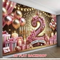 2nd Birthday Party Backdrop, Luxury Pink Gold Themed Decor Background ...
