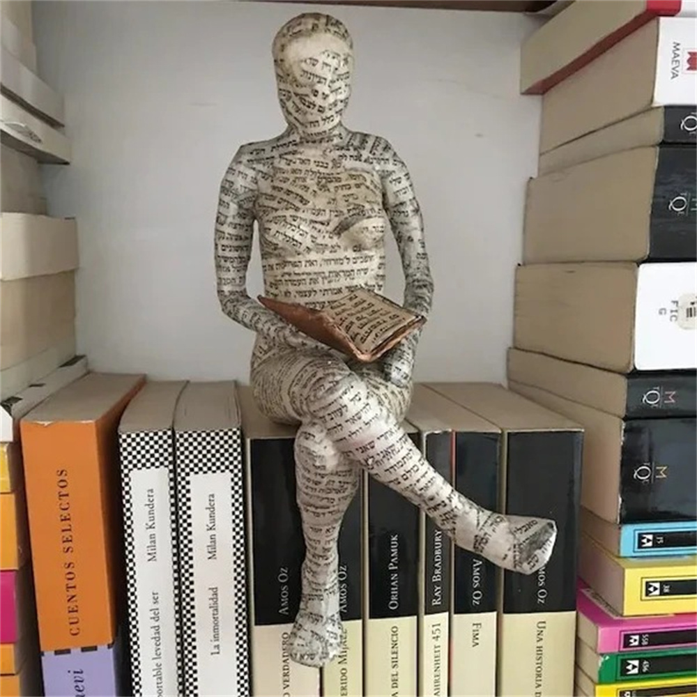 Reading Woman Figurine, Pulp Woman Reading Bookshelf Decor, Thinker ...