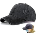 Criss Cross Hat Washed Distressed Baseball Cap Ponytail Hat High Messy ...