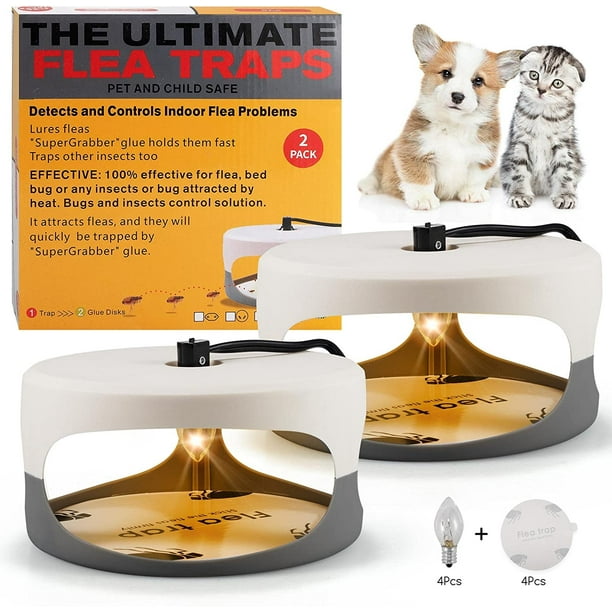 G · Peh Flea Traps For With 4 Sticky Disc And 6 Bulbs And 2 Electric Wires Flea Killer Indoor Bed