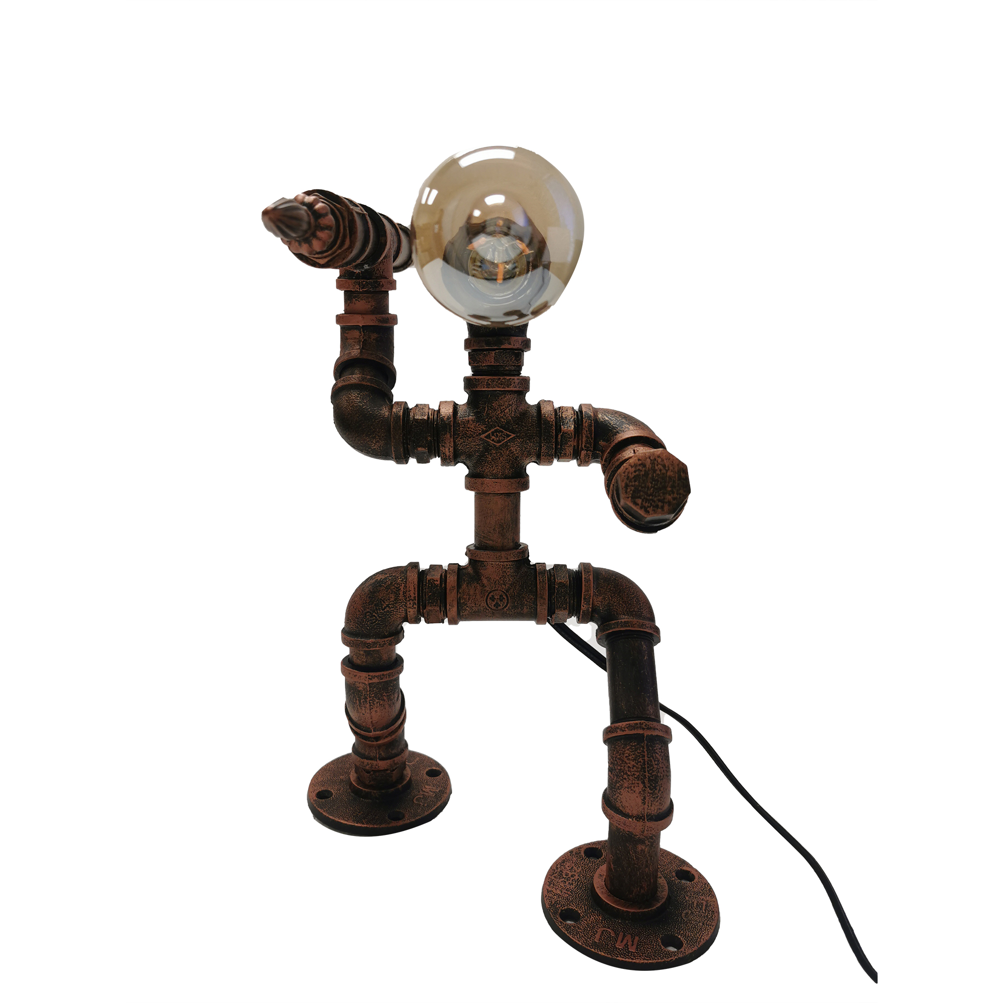 Copper Robot Industrial Water Pipe Metal Table Lamp | Walmart Canada