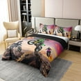 Motorbike 100% Cotton Duvet Cover Queen Boys Motocross Rider Bedding Set for Teens Racing ...