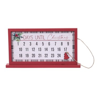 Red Advent Calendar Christmas Stocking with Santa & Embellishments ...