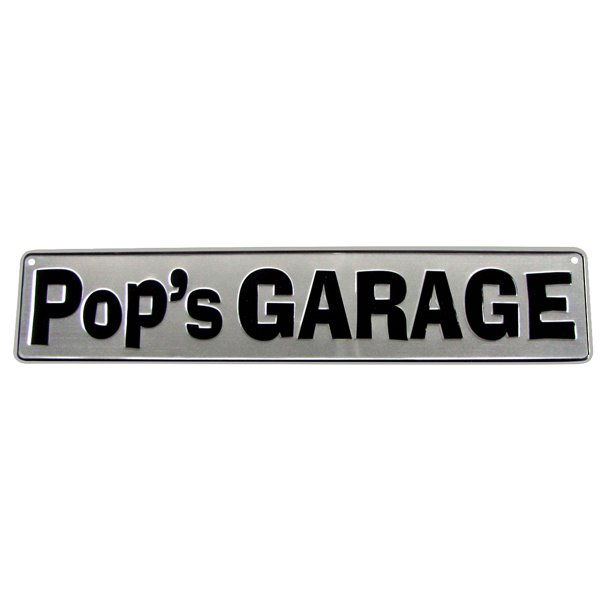 Pop's Garage Embossed Tin Sign Shed/Shop/House Wall Decor Dad's/Dad/Pop ...