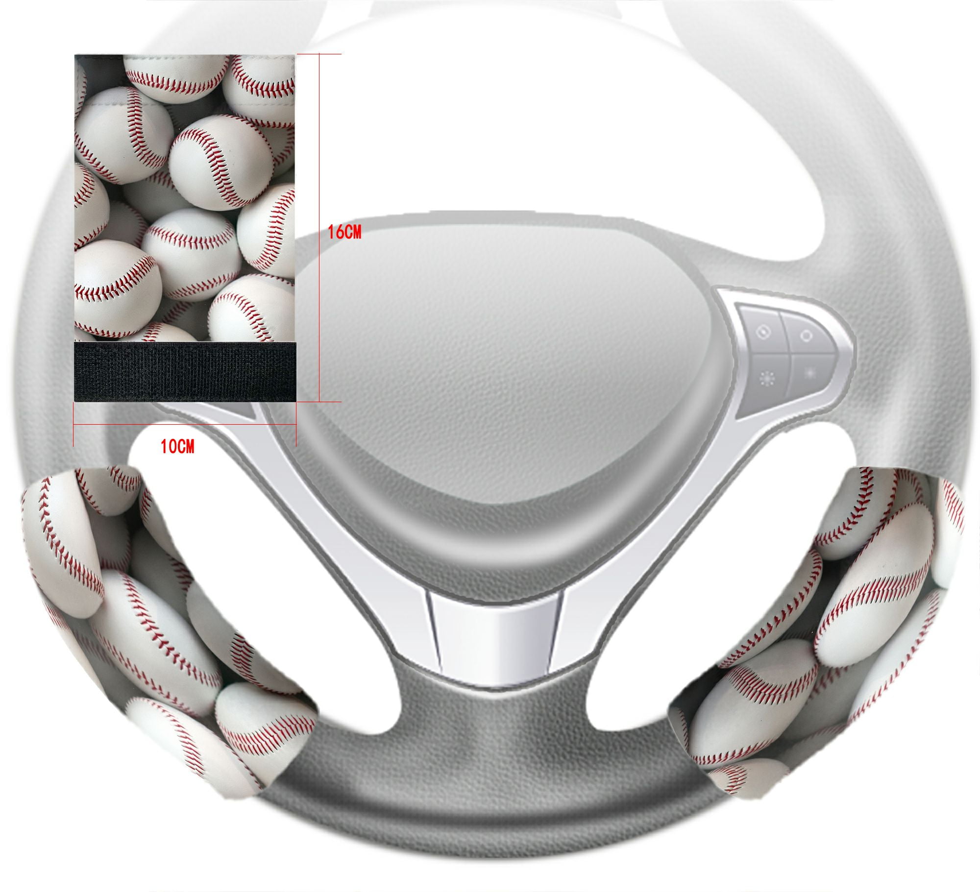 GCKG baseball balls sports Steering Wheel Cover Anti-slip Wheel Sleeve ...
