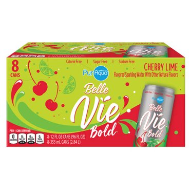 Splash Fizz, Black Cherry Flavor Sparkling Water Beverage, 20 Fl Oz Plastic Bottles (12 Count ...