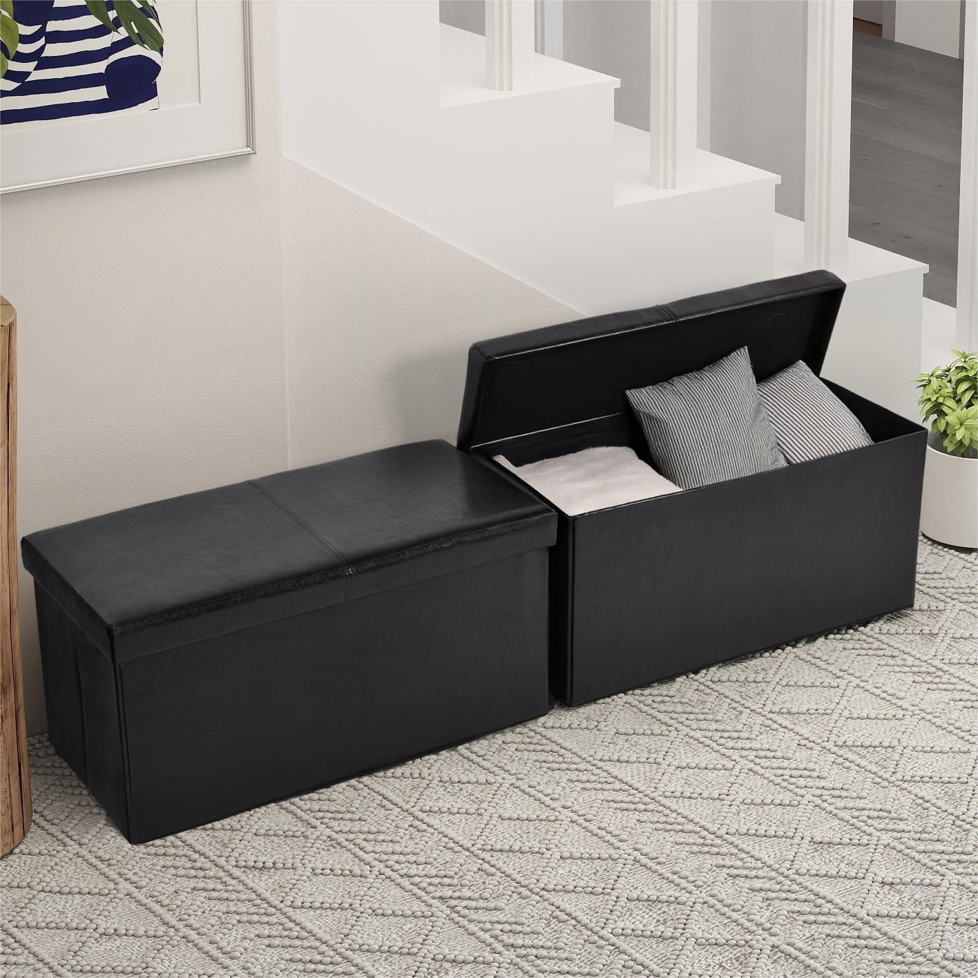 Click here for Homy Casa 2 Pack Foldable Storage Bench  Faux Leat... prices