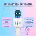 Wireless Karaoke Microphone for Kids & Adults, Hi-Fi Speaker with LED ...