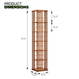 Magshion Bamboo 6 Tiers Rotating Bookshelf, Modern Bookcase, Movable ...