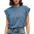 Akmaiox Tank Tops for Women Summer Sleeveless Crew Neck Solid Color ...