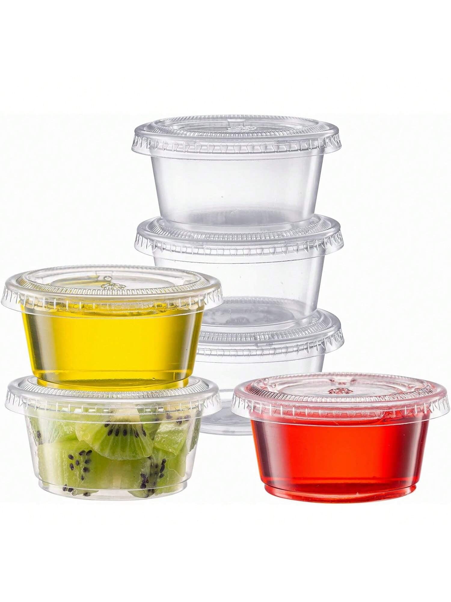 50 Sets -1.5/2.5/3.25 Ounce Disposable Mini Plastic Cups With Lids 60ml ...