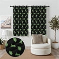 Dinosaur and Silhouette Black Pattern Blackout Curtains,Triple Weaved ...