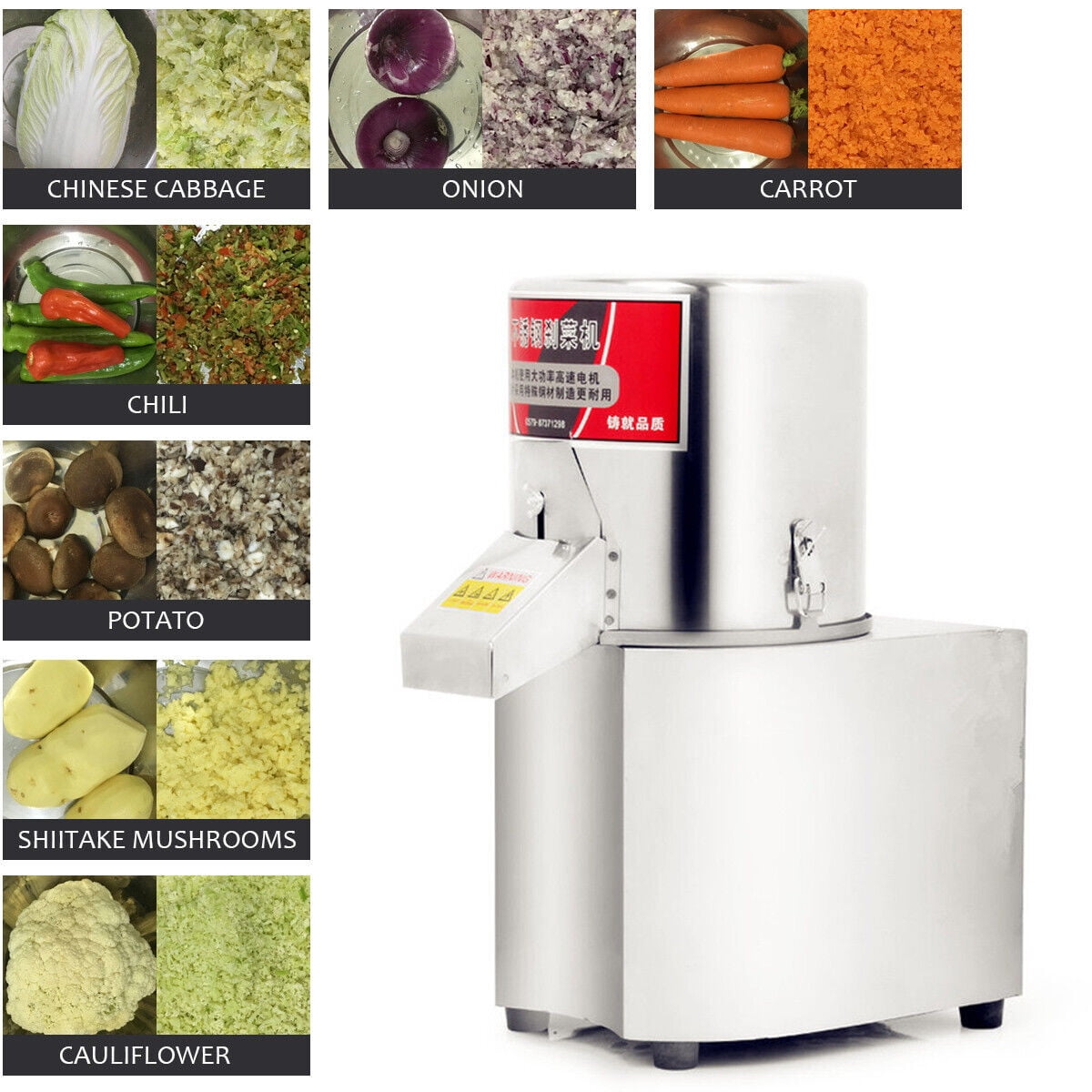 600W Commercial Food Processor Electric Vegetable Chopper Grinder ...