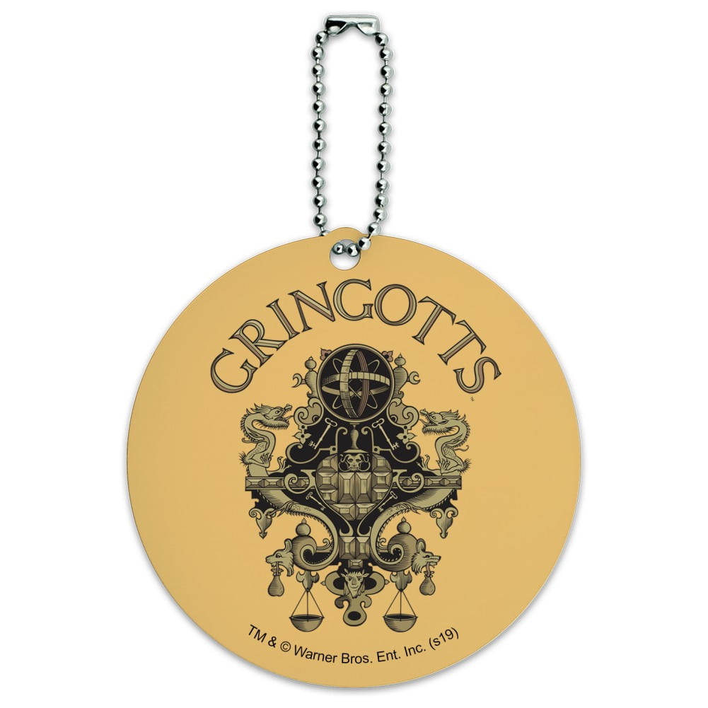 Harry Potter Gringotts Logo Round Luggage ID Tag Card Suitcase Carry-On ...