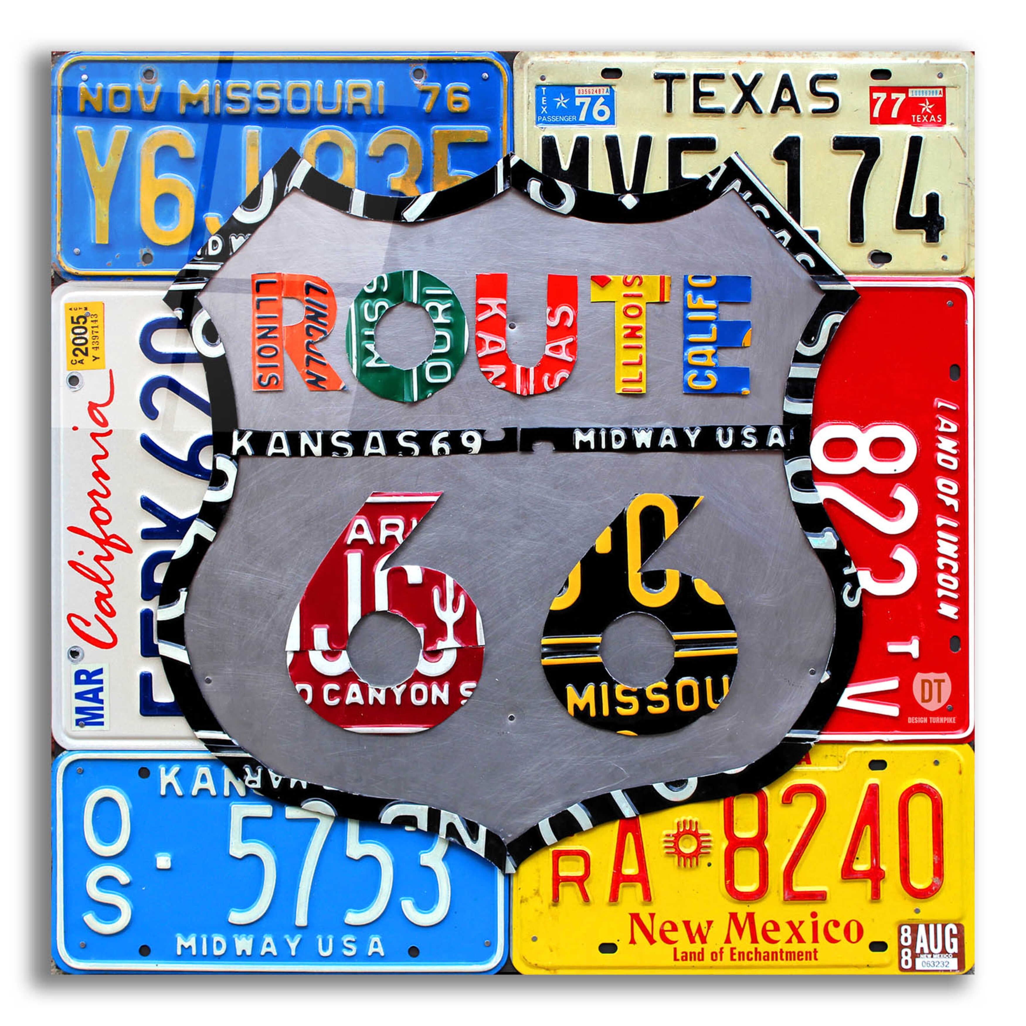 Epic Art 'Route 66 Road Sign' by Design Turnpike, Acrylic Glass Wall ...