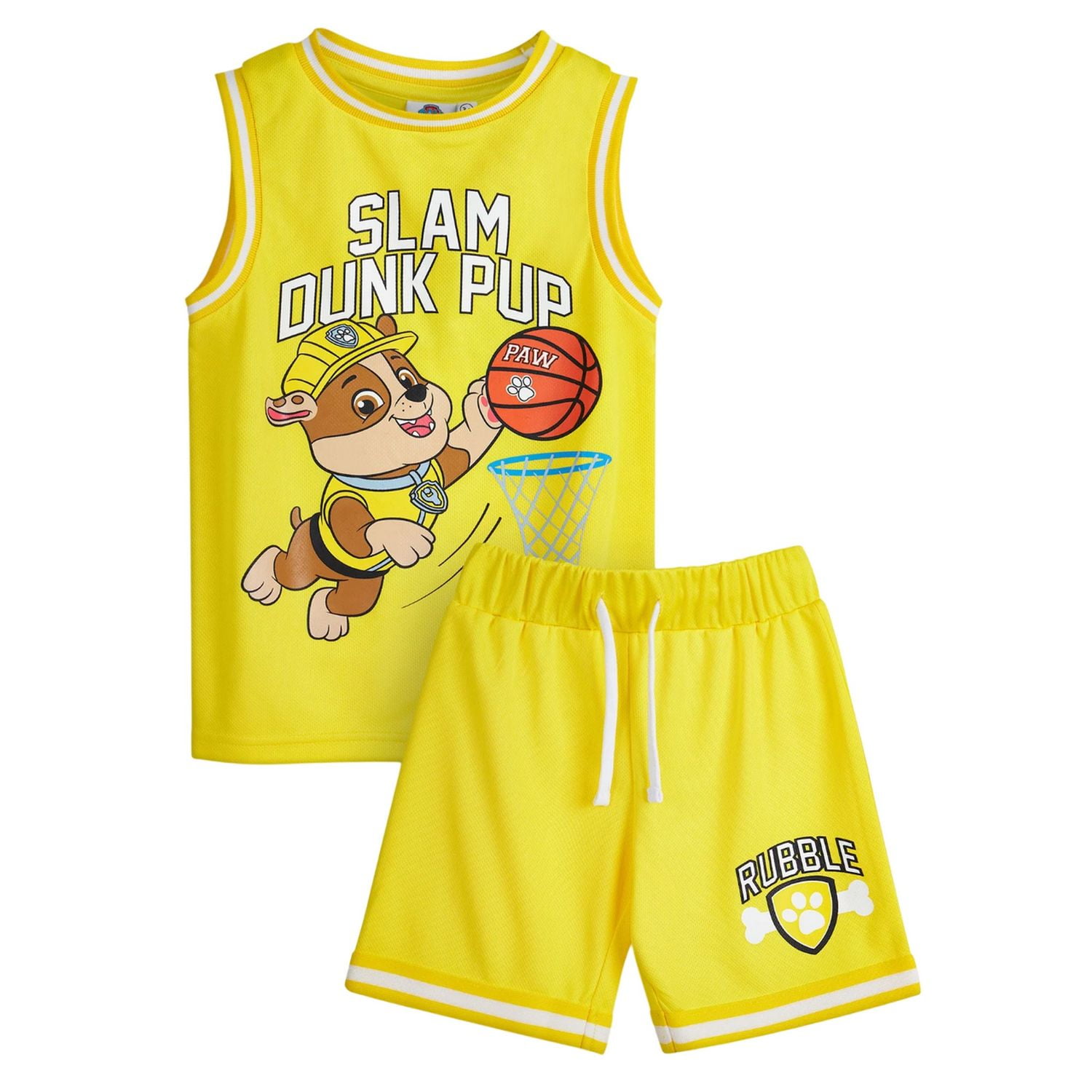 Click here for Paw Patrol Boys Rubble Basketball Top & Shorts Set prices