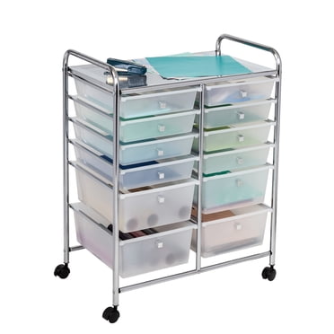 Honey Can Do, 3 Tier Rolling Craft Cart With Handle, White - Walmart.com
