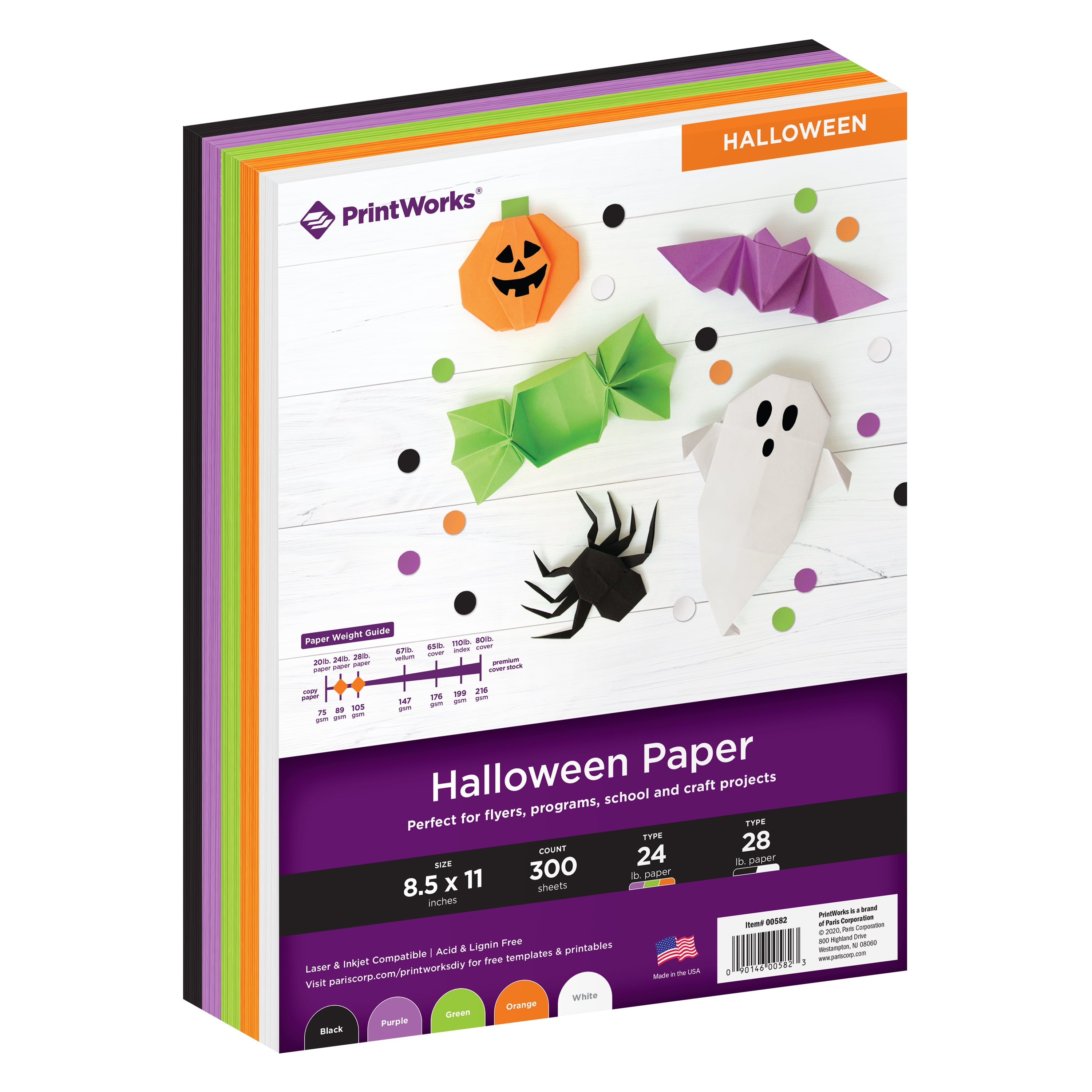 Printworks Halloween Paper, Assorted Colors, 8.5 x 11, 300 Sheets ...