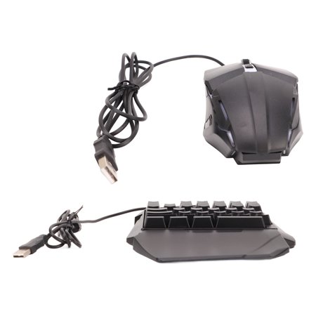 One Handed Keyboard Mouse Set, Portable RGB Backlight One Handed ...