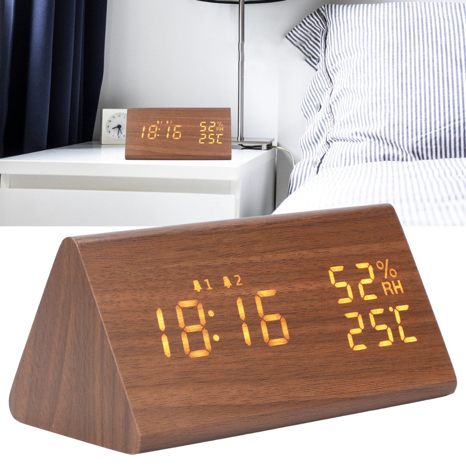 Click here for Ylshrf Wooden Digital Alarm Clock  Led Clock Elect... prices