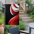 Abstract Stitching Garden Flag 28x40 Inch Black Red Gary Water Ripple ...