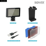 Bower 50 LED Photo/Video Light with Phone Mount Holder; Black - Walmart.com