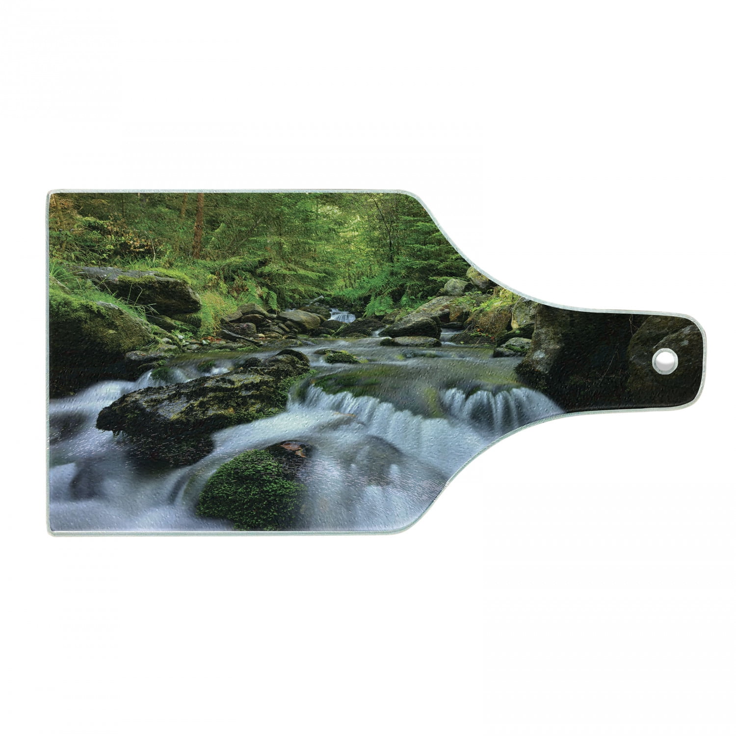 Nature Cutting Board, National Park with Cascade Flowing into the Woods ...