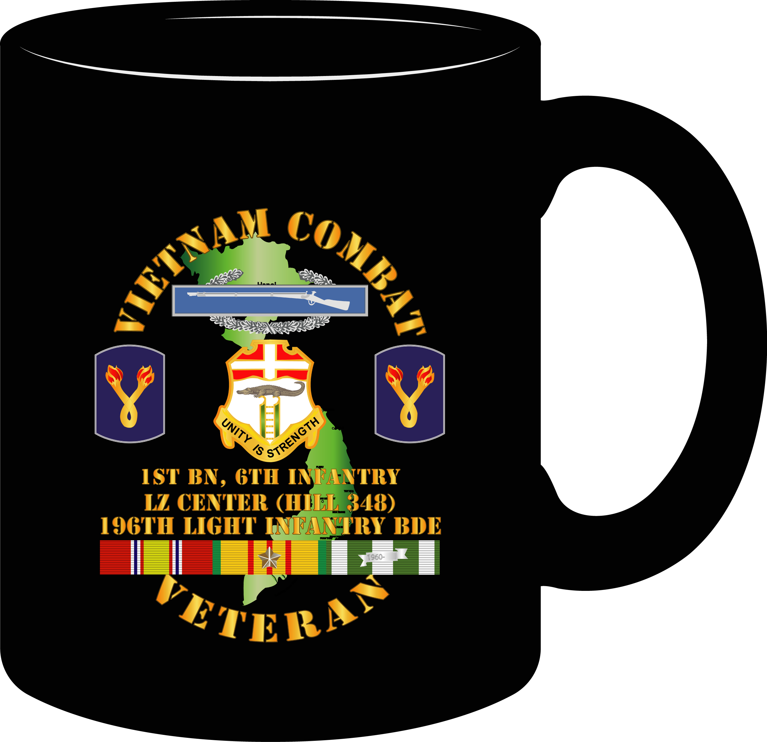 Black, 11 Oz, Coffee Mug - Army - Vietnam Combat Vet W Cib - Dui - 1st ...