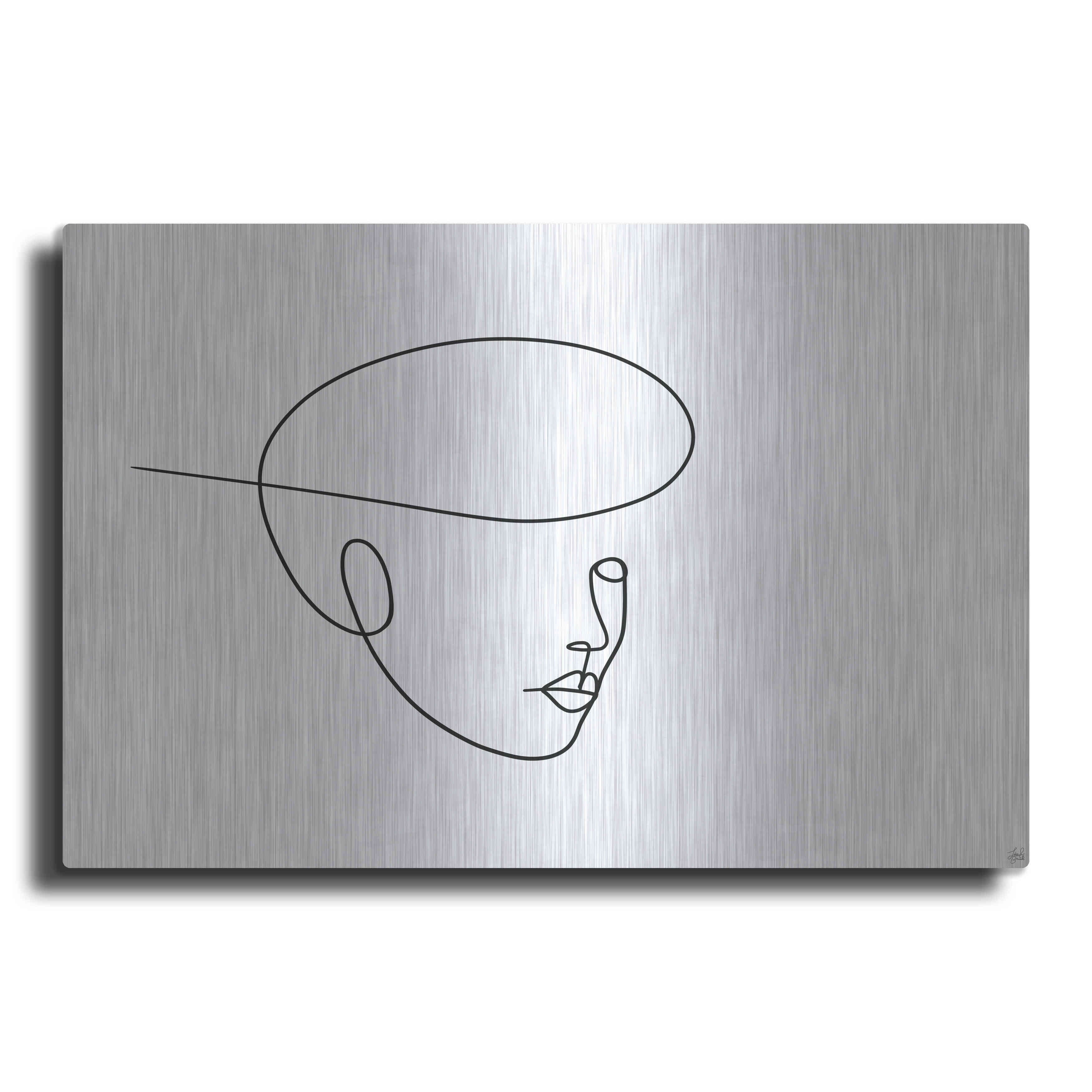 Luxe Metal Art 'Line Lady 5' by Line and Brush, Metal Wall Art, 24"x16 ...