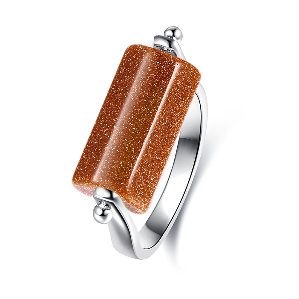 Peermont Jewelry Peermont Genuine Goldstone Rolling Energy Ring In peermont-jewelry-peermont-genuine-goldstone-rolling-energy-ring-in