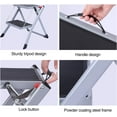 REDCAMP Foldable 2 Step Stool with Handle, Lightweight Portable Metal ...