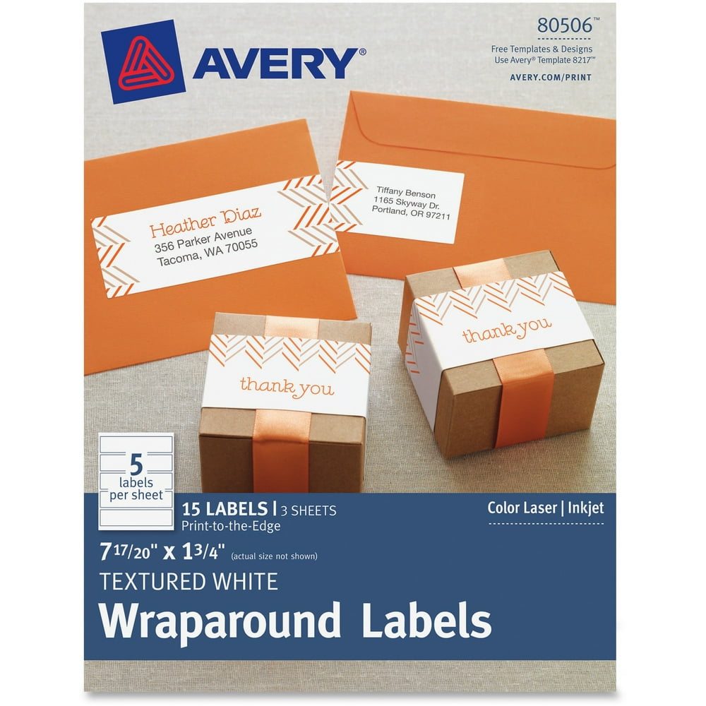 Avery Textured Wraparound Labels, 15pk - Walmart.com - Walmart.com