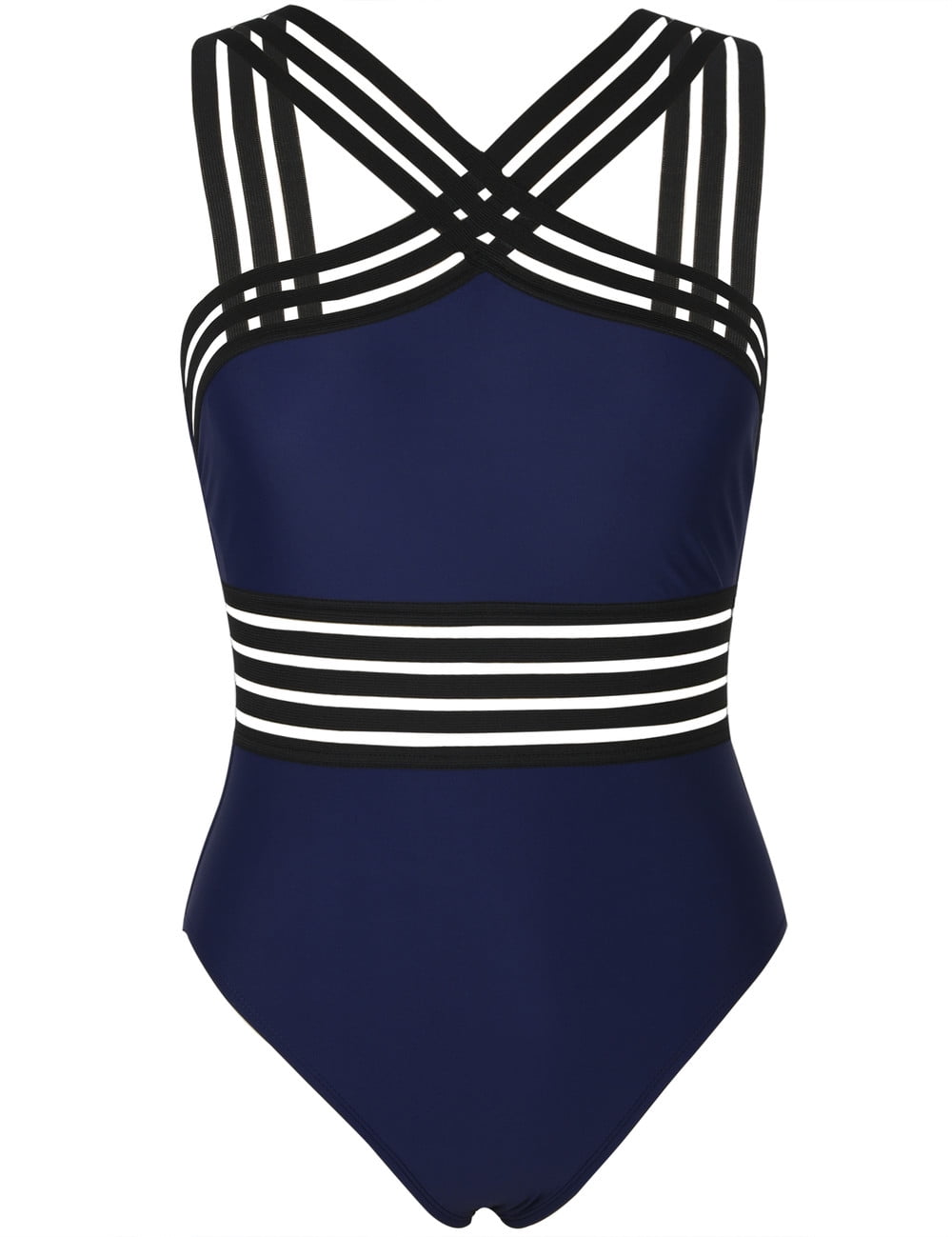 Hilor Womens One Piece Swimsuits Front Crossover Bathing Suits Hollow ...