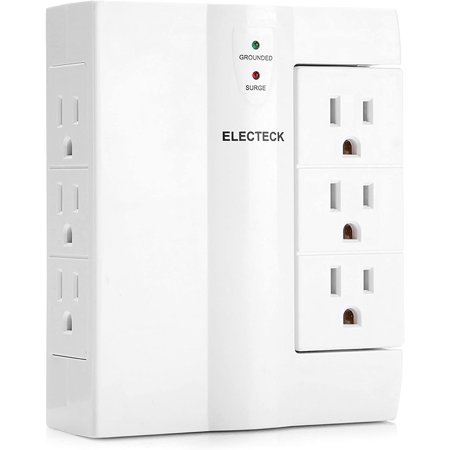 DDER Side Plug Wall Outlet Surge Protector, 6 Outlets, 1000 Joules ...