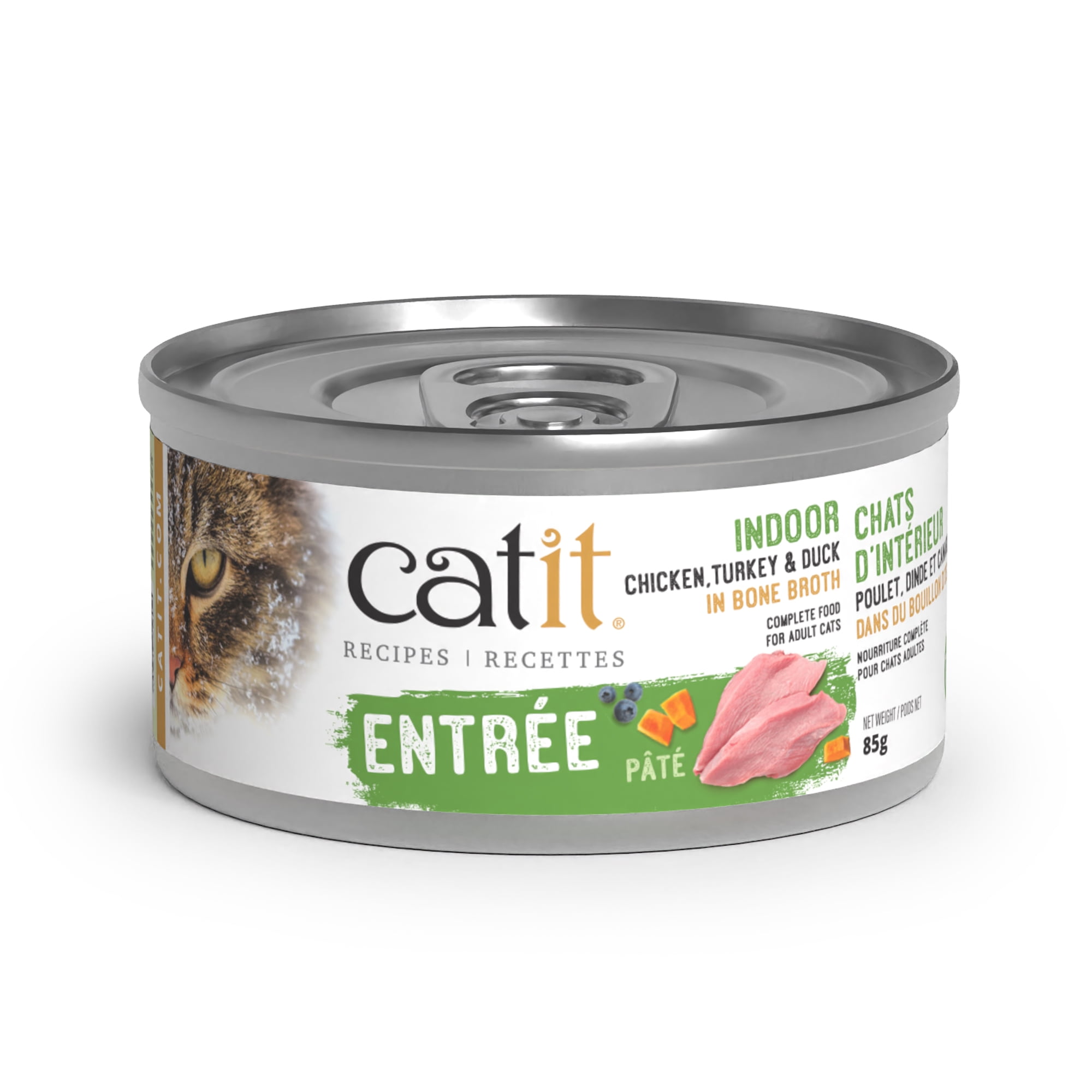 Catit Recipes Chicken Turkey & Duck Entree In Bone Broth For Indoor Cats 85 G 85g