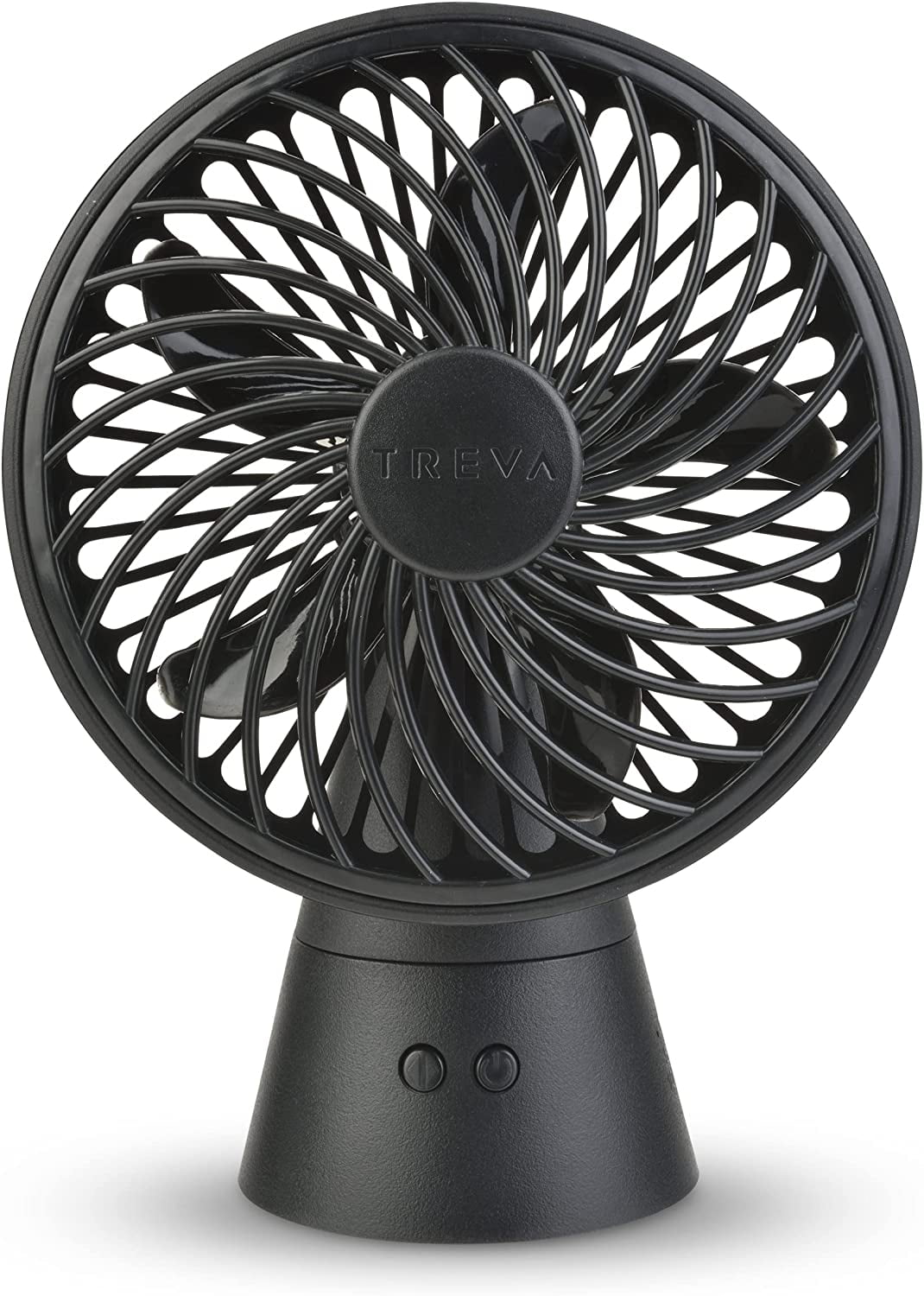 TREVA 5 Inch Oscillating Rechargeable Fan, USB Charging Port, 3 Speed ...